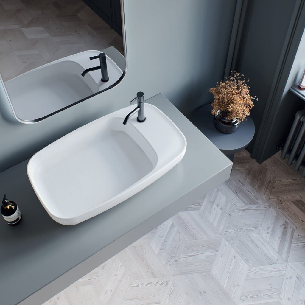 Umivalnik CeraStyle NOVA 70x42 cm - siva mat - Deltaspa