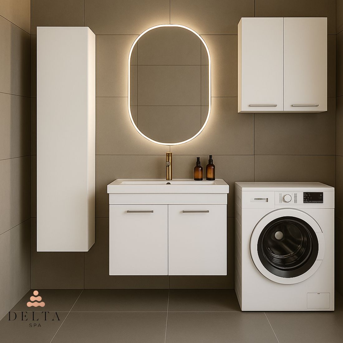 Viseča omarica z umivalnikom Delta SPA RIVA 55 bela - Deltaspa